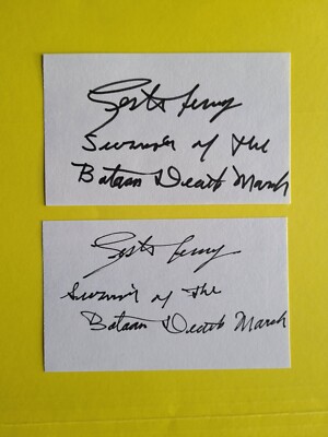 Lester Tenney Bataan Death March Survivor 3x5 No inscription | eBay