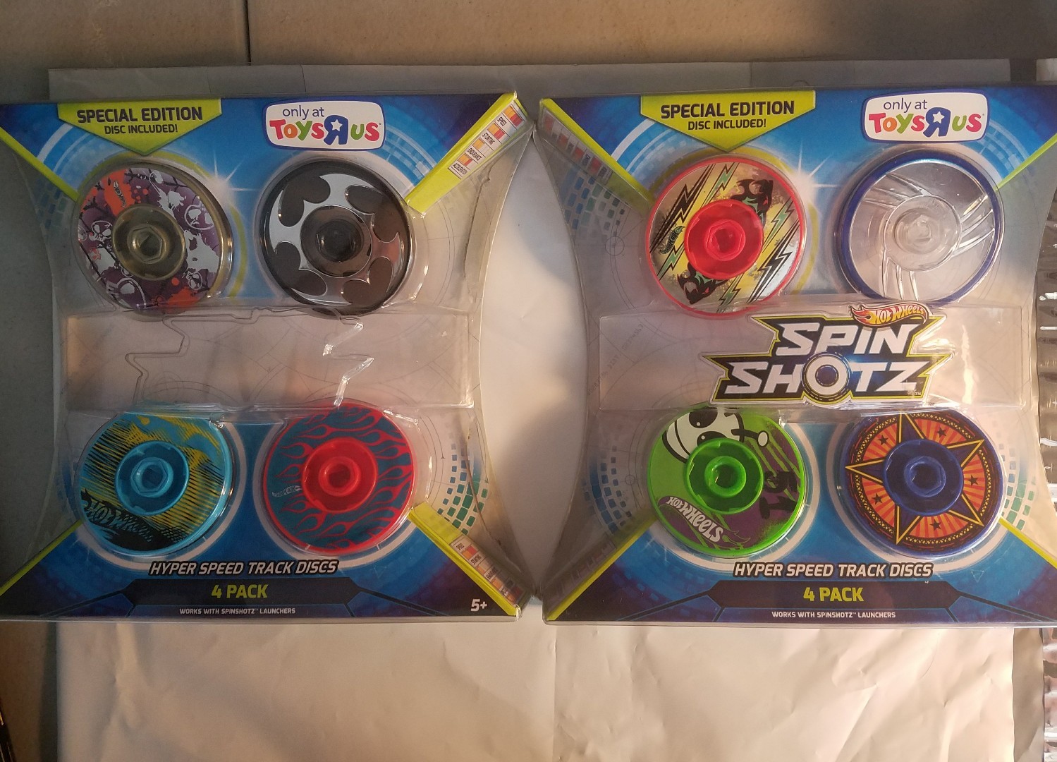 2 Lot of 4 pk Hot Wheels Spin Shotz Discs Hyper Speed Track and ...