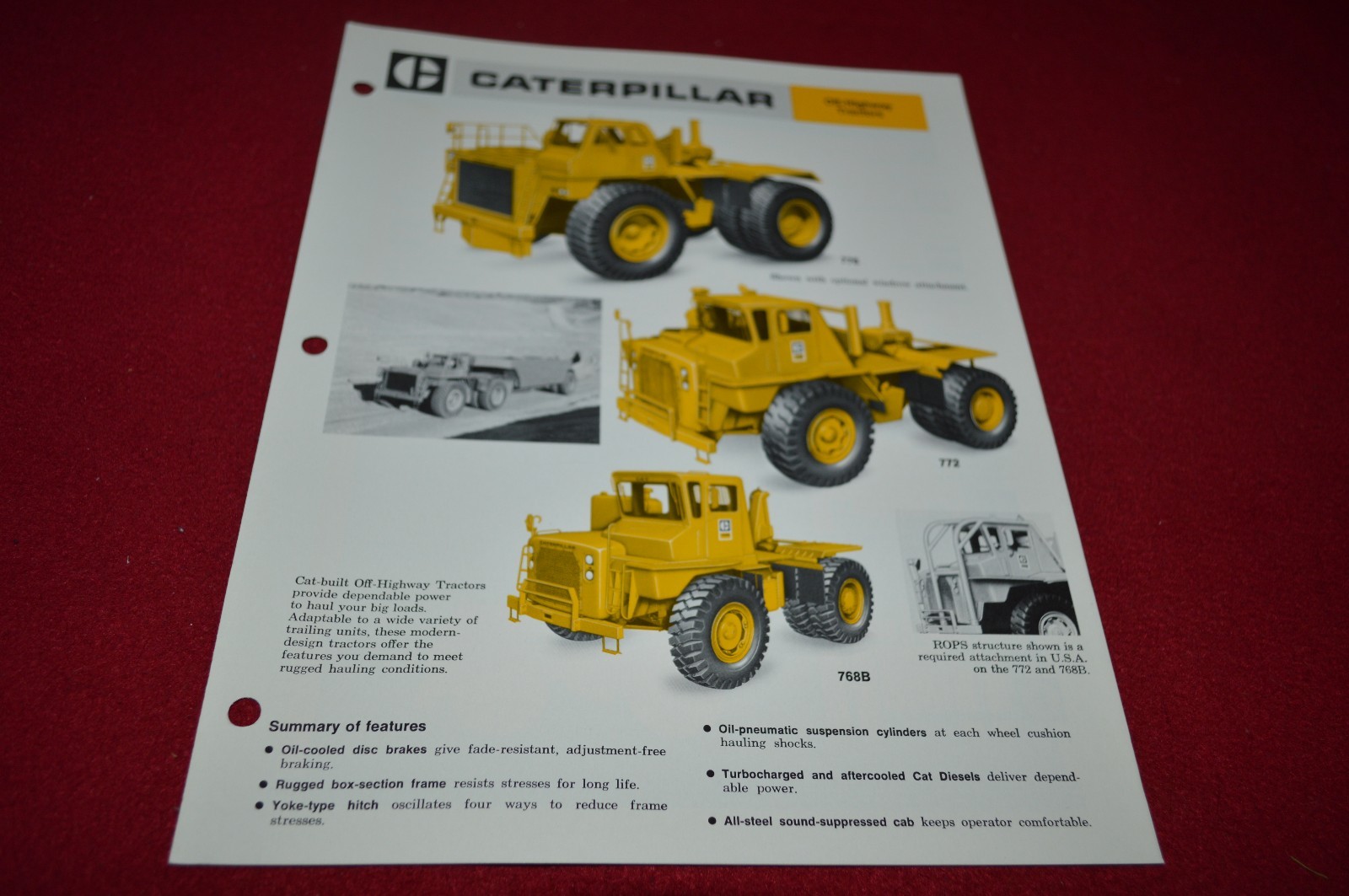 Caterpillar 776 772 768B Off Highway Tractor Dealer Brochure DCPA8 | eBay