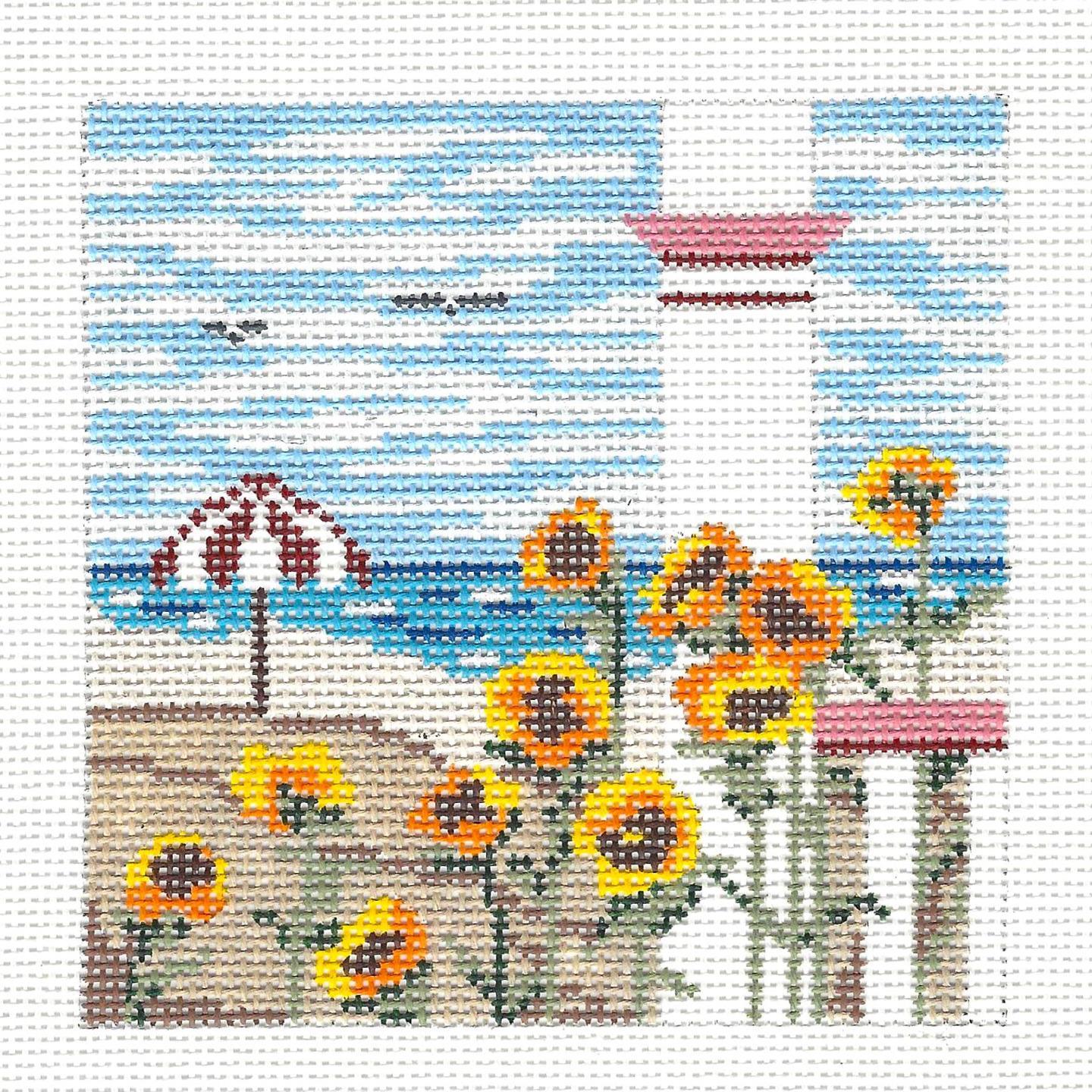 *NEW* Sunflower Beach handpainted Needlepoint Canvas by Needle ...