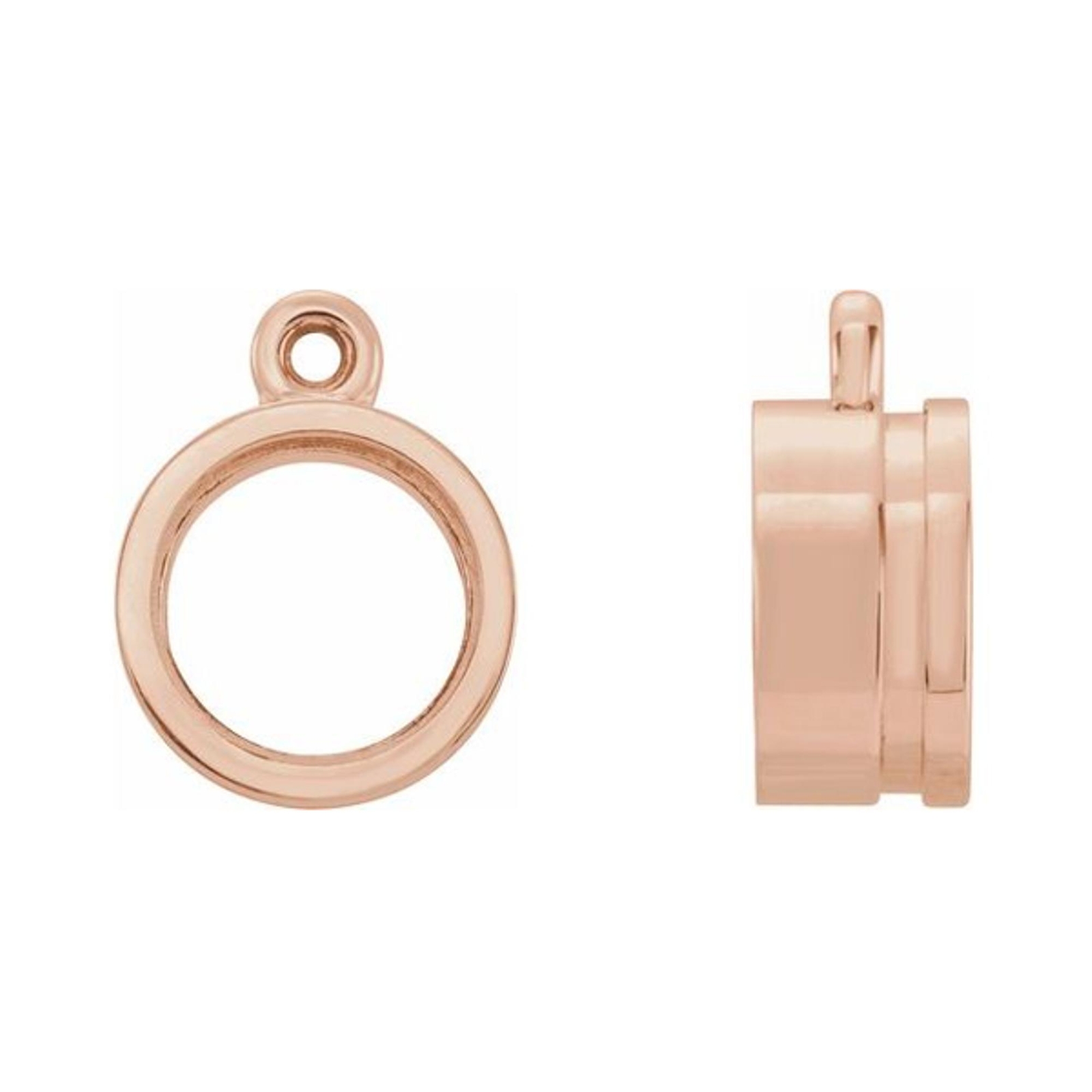 14K 18K Gold Silver or Platinum Round Unset Bezel Dangle Setting Mount ...