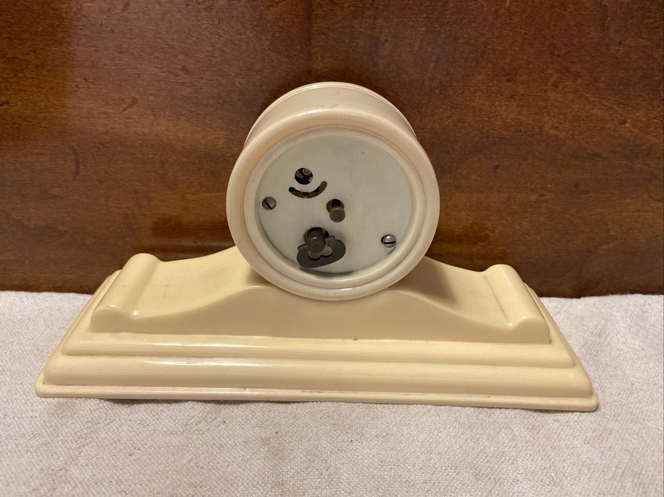 Vintage Victorian Era Celluloid Dresser Vanity Clock - German Clockwork ...