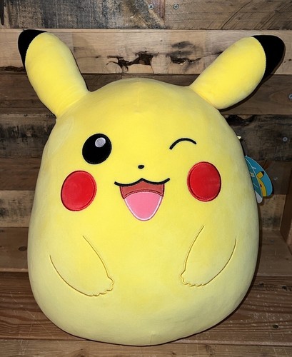 Pokemon 18” Inch Winking Pikachu Original Squishmallows Plush Pillow ...