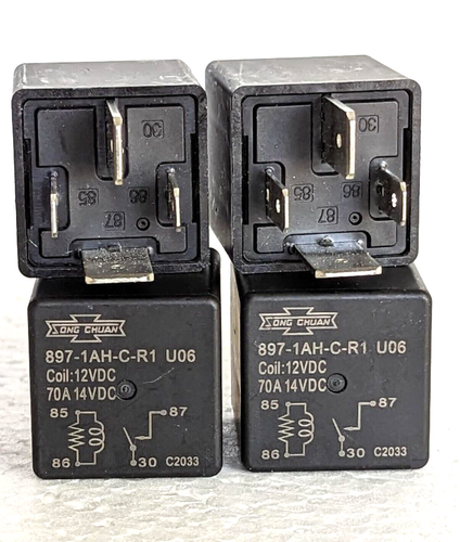 (PACK OF 2) Song Chuan Relay 897-1AH-C-R1-U06-12VDC 70A 12VDC with ...