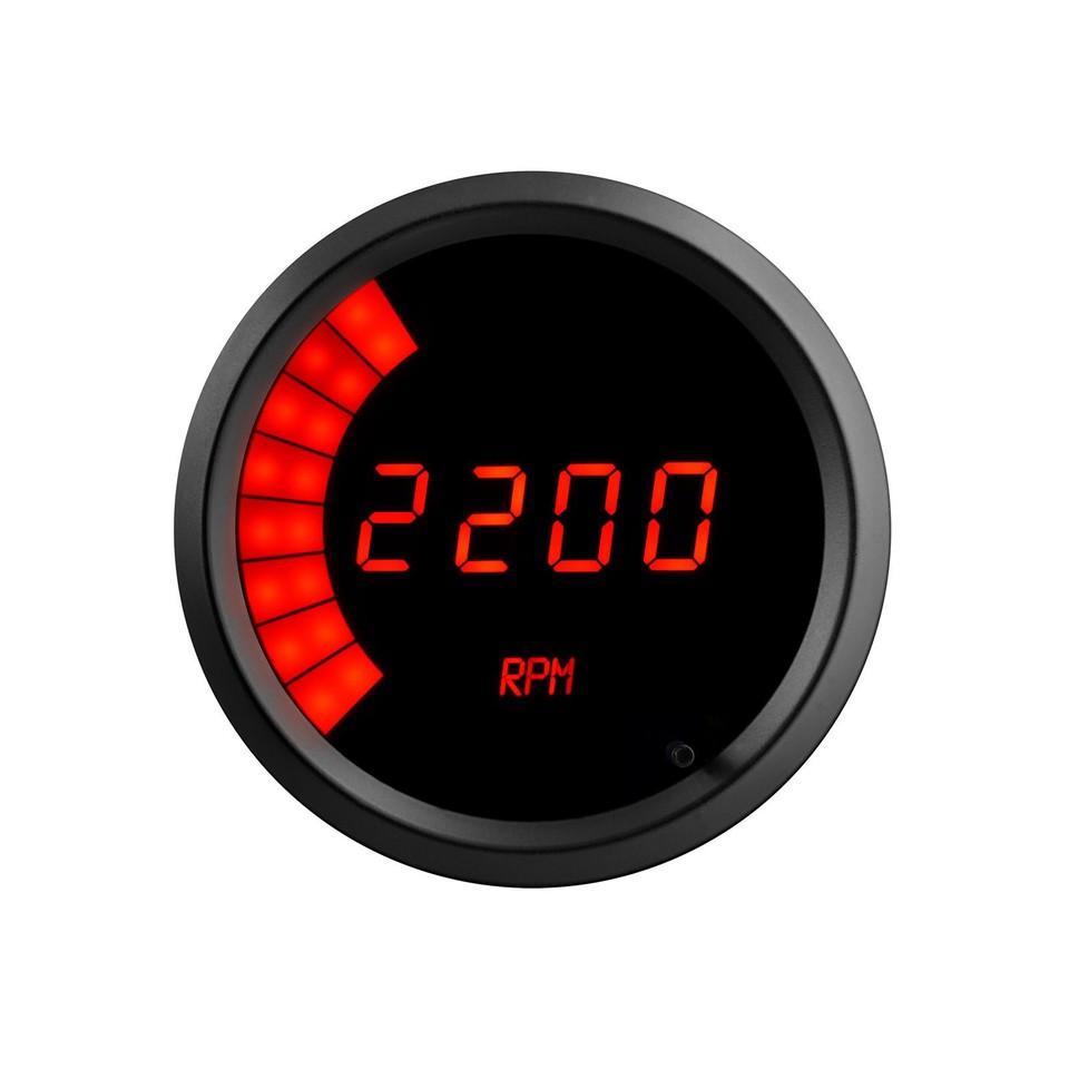 Universal 6 Gauge Set With Red LED Gauges and Black Bezel + Lifetime ...