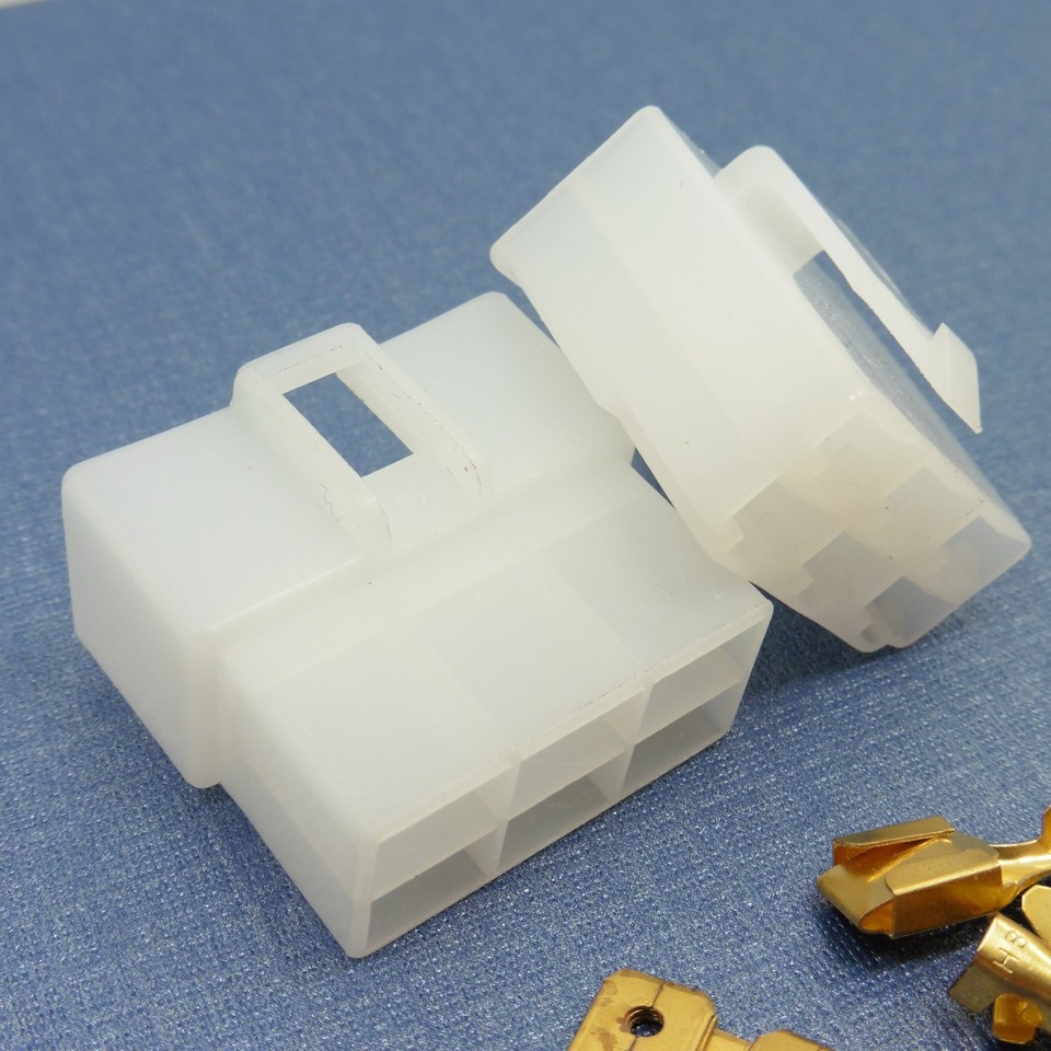 6-Way Terminal Block Circuit Wire Connector 6.3mm Pin Socket Plug ...