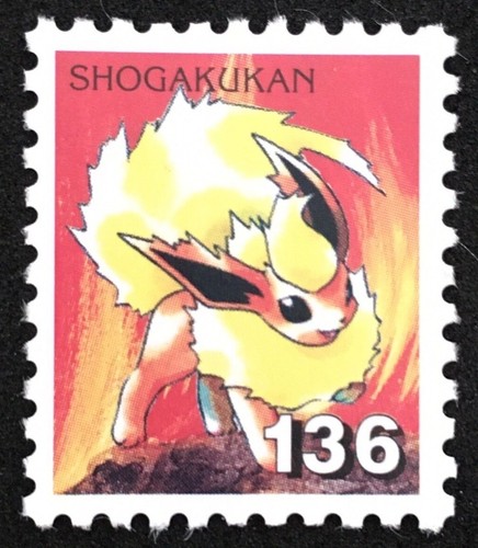 Flareon No.136 Pokemon Stamp Shogakukan Very Rare Nintendo From Japan F ...