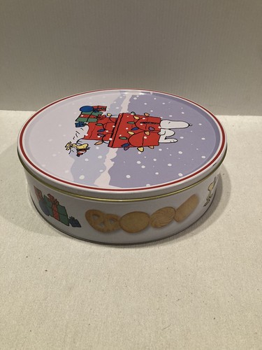 Snoopy and Woodstock Peanuts Christmas cookie tin large 11 inch ...