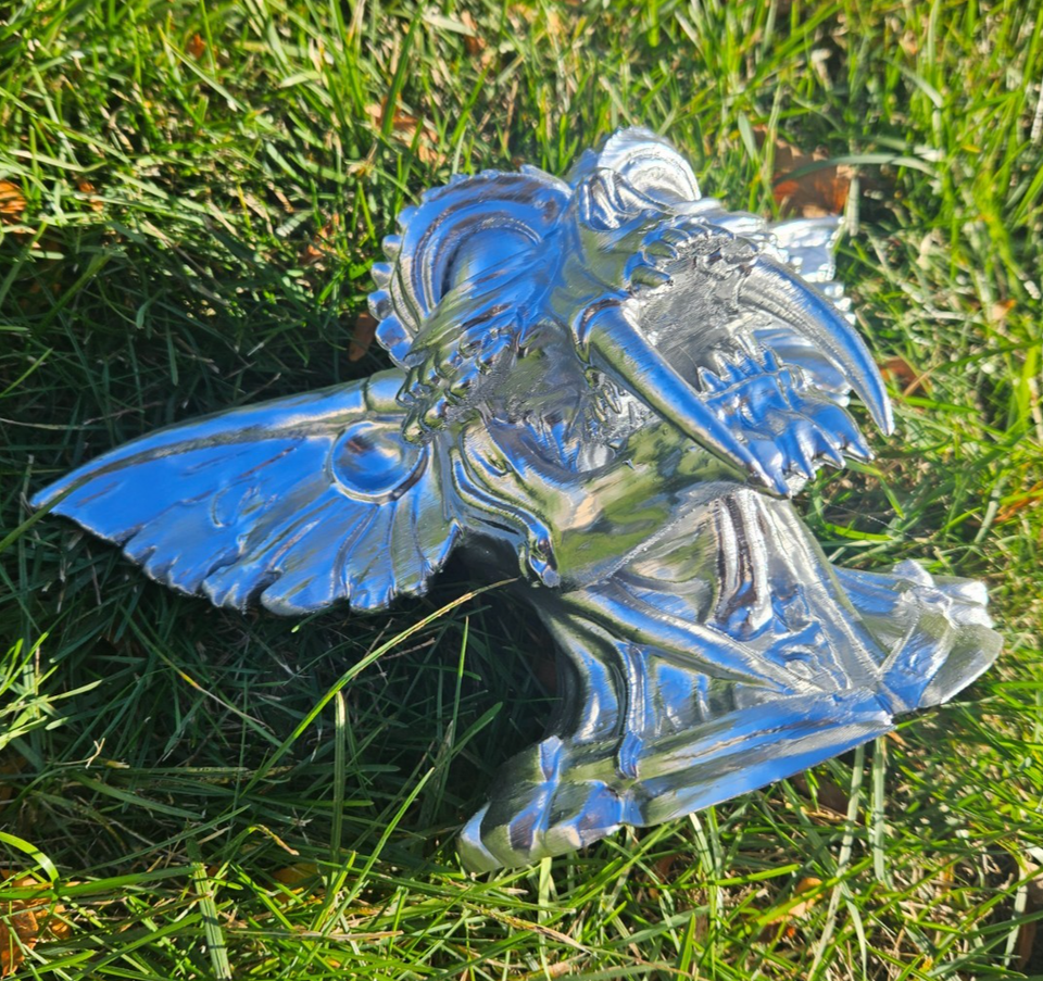 Large Gremlin Goblin Horror Monster Figurine Collectible SILVER color ...