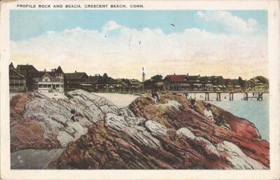 Crescent Beach, CONNECTICUT - Profile Rock & Beach - 1927 - Niantic | eBay