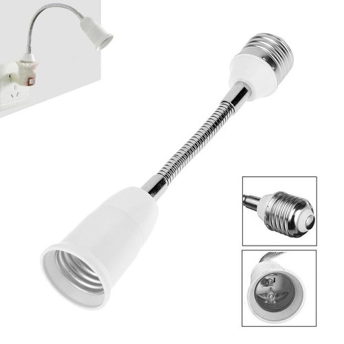 E27 to E27 Flexible Extension Adapters Socket LED Light Bulb Lamp ...