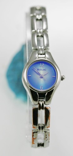 Relic Watch Womens Stainless Silver Steel 30m Water Res Blue Green ...
