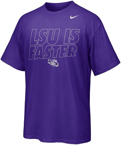 Nike Louisiana State LSU Tigers is Faster Rivalry Chrome Foil Outline T ...