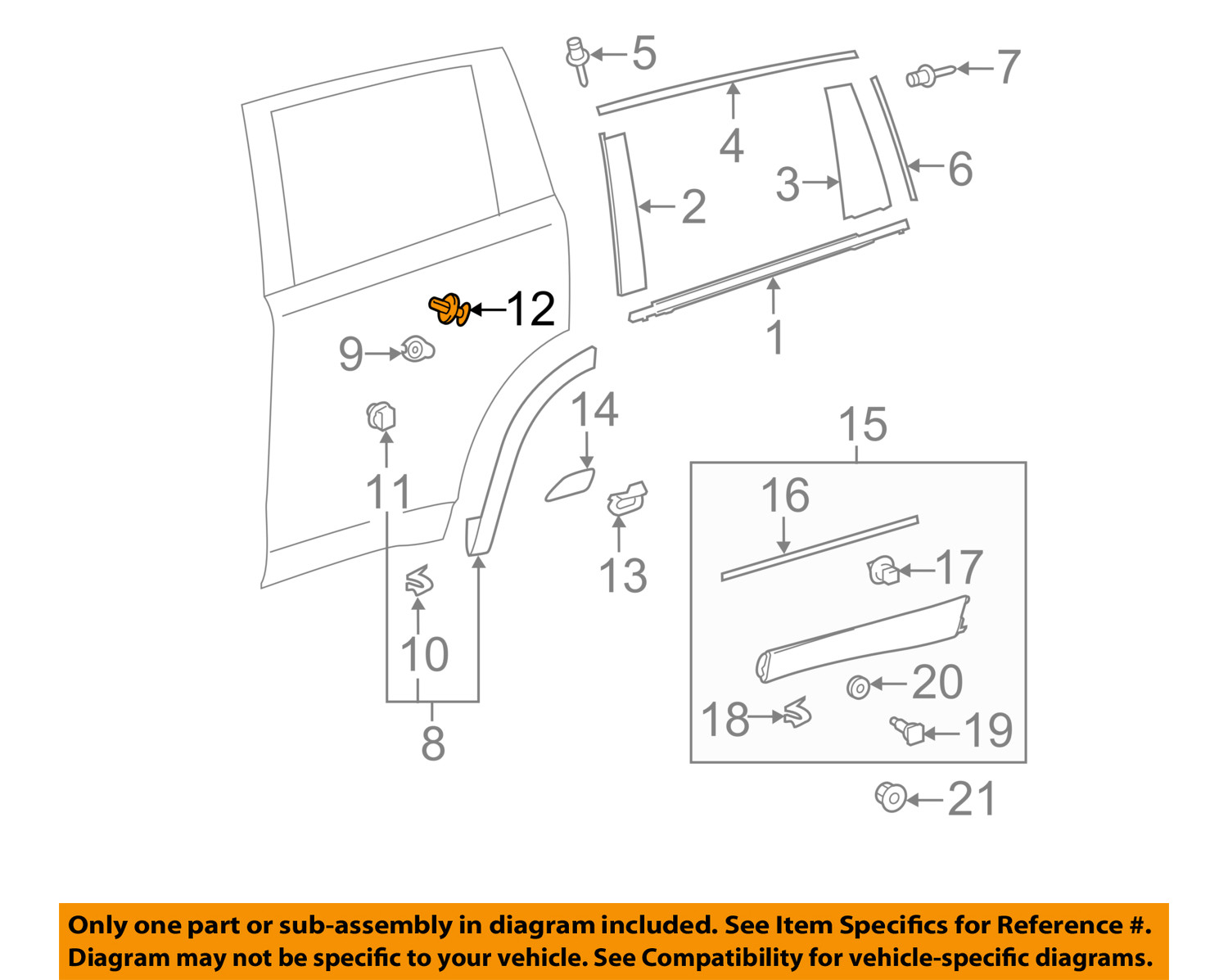 TOYOTA OEM Exterior-Rear-Lower Molding Clip 9046705170 | eBay