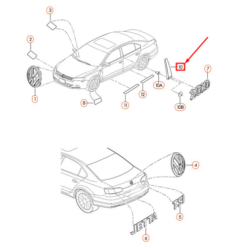 NEW VOLKSWAGEN JETTA MK6 EXTERIOR LEFT B-PILLAR LINING TRIM ...