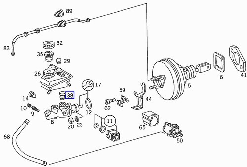 Mercedes Brake Master Cylinder Reservoir Seal Grommet A0004311550 New ...
