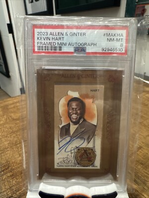 2023 topps Allen & Ginter SSP Kevin Hart framed Mini autograph PSA 8 ...