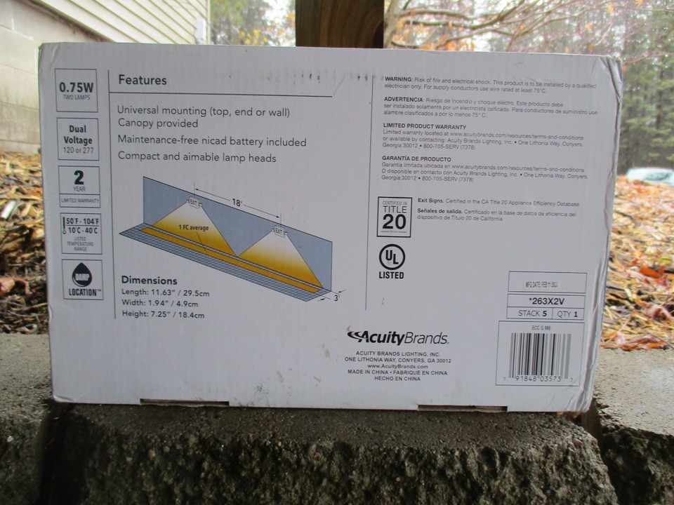 Lithonia Lighting 120/277-Volt LED White Hardwired Green Exit Light ...