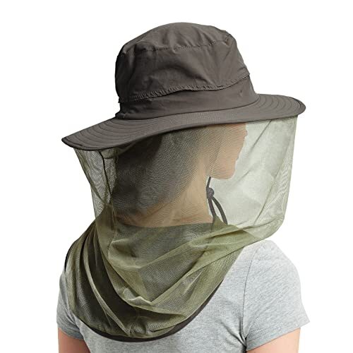 Head Net Hat - Safari Hat Sun Hat Bucket Hat Fishing Hat with Netting ...