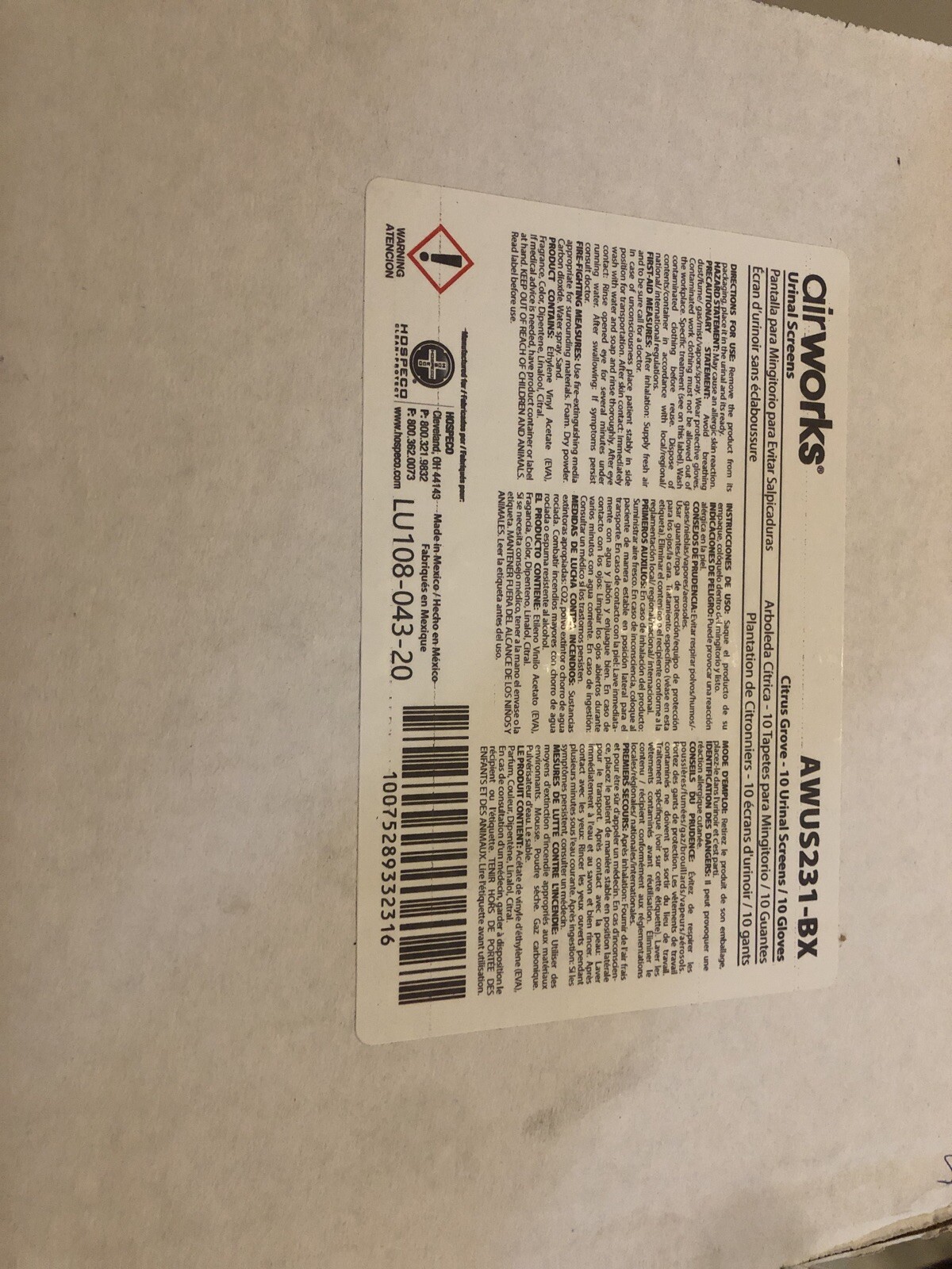 AirWorks AWUS231-BX Urinal Screen, Citrus Grove, 10/Case | eBay