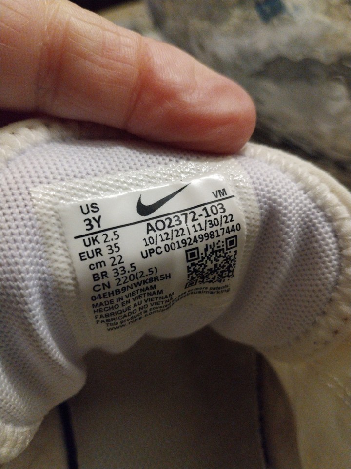 Girls Air 7C Mid Top Athletic Shoe White Zize 3y | eBay