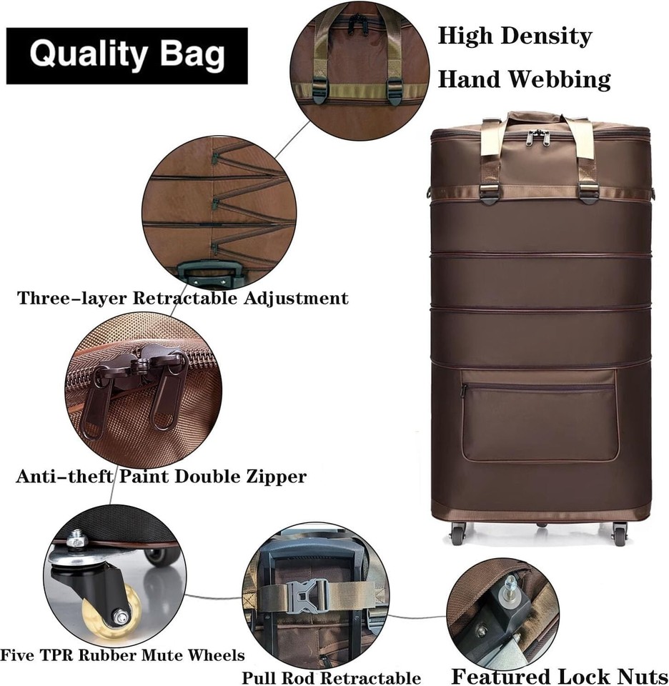 ELDA Expandable Collapsible Luggage Bag Foldable Extra Large Suitcase ...