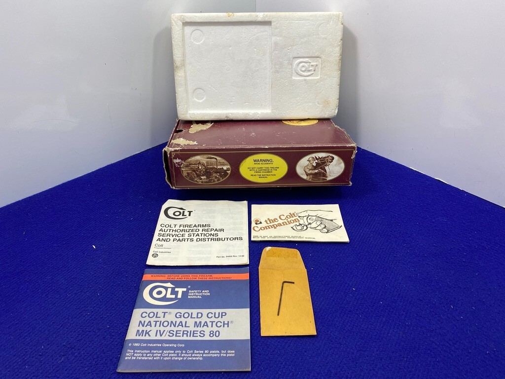Colt 45acp Gold Cup National Match MK IV/Series 80 Original Box w ...