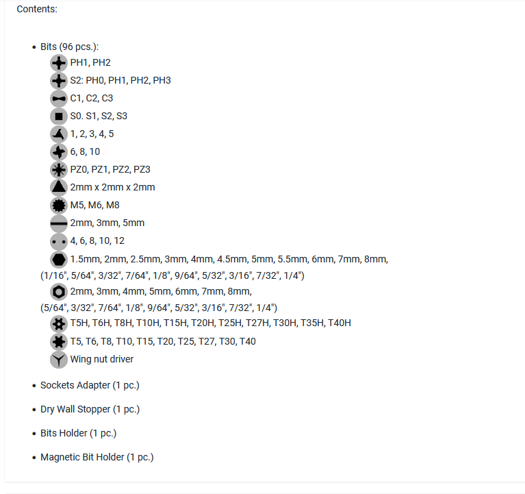 Variés Puissance Mèche Set (100 Pièces), SD-2310 Pro's Kit | eBay