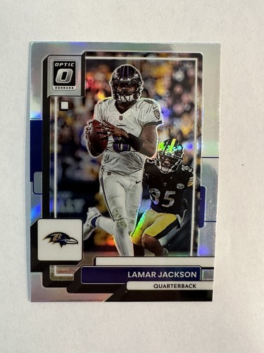 2022 Panini Donruss Optic Lamar Jackson Silver Prizm Holo Card Ravens ...