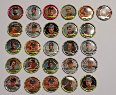 25+ The TOPPS COMPANY, INC. Metal Collector Caps MLB 1990 assorted ...