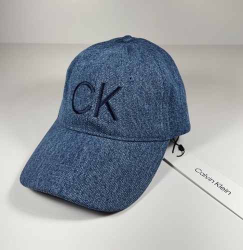 CALVIN KLEIN Logo Denim CK Embroidered Baseball Hat Cap Blue Men’s *NEW ...