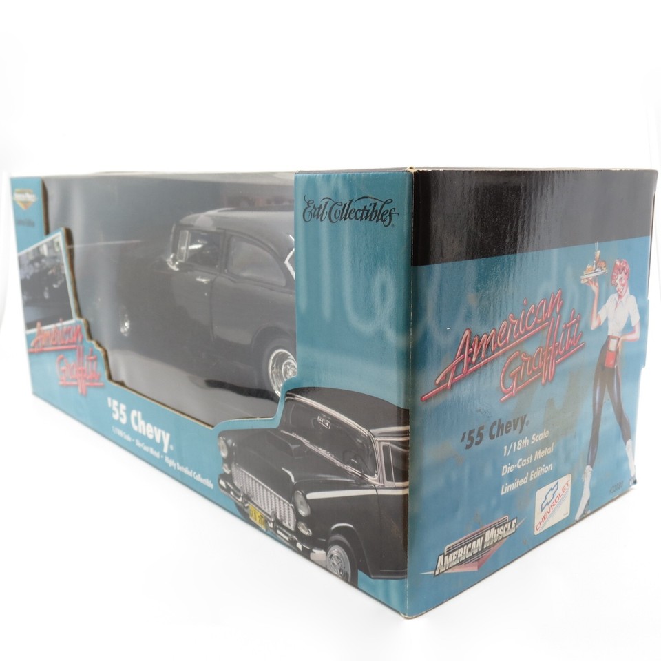 American Graffiti - 1955 Bob Falfa's 55 Chevy black 1:18 scale ERTL ...