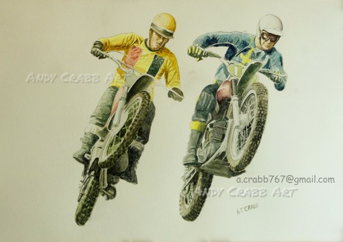 Joel Robert (CZ) Torsten Hallman (Husqvarna) print by Andy Crabb #068 ...