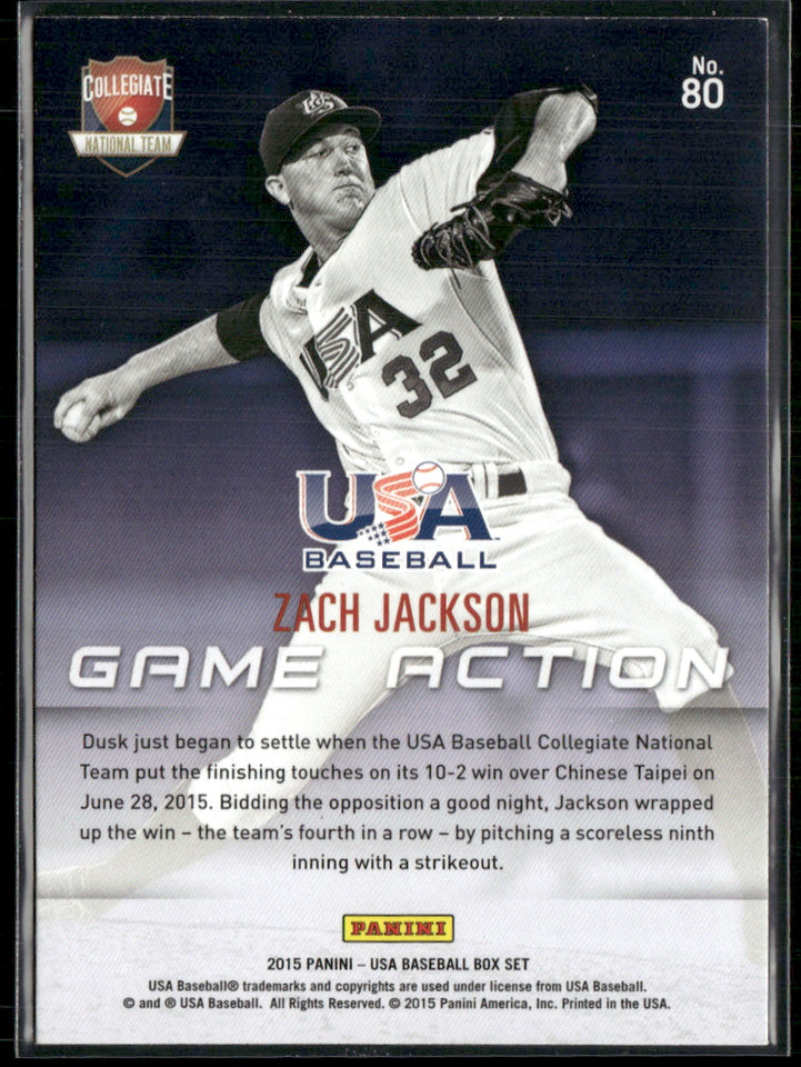 Zach Jackson Signed 2015 Panini USA Baseball IP Auto #80 | eBay
