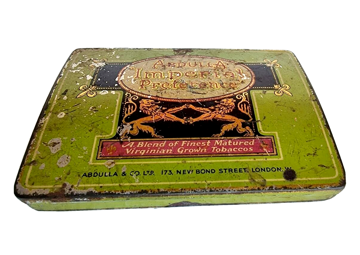 Vintage Old Antique Rare Iron Abdulla Imperial Cigarettes Litho Tin Box ...