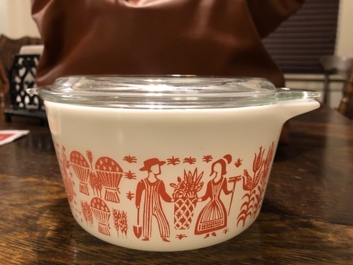 Vintage Pyrex Amish Pink Butterprint 473 Casserole with Lid 470-C One ...