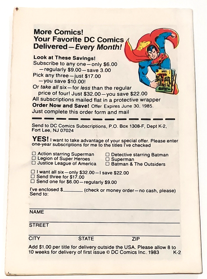 1983 DC COMICS SUPER POWERS SUPERMAN #1 FN MINI COMIC BOOK KENNER ...