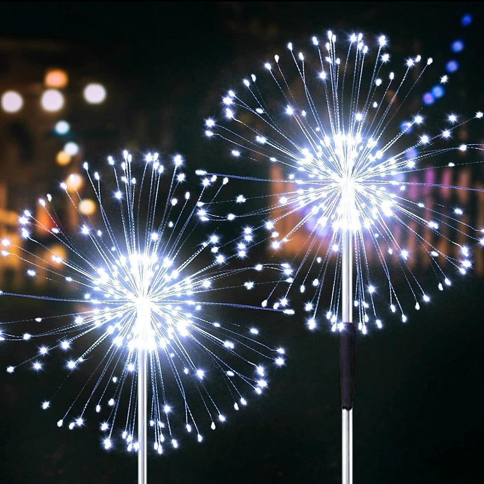 150LED Solar Firework Lights Fairy Outdoor Garden Decor Starburst Lamp ...