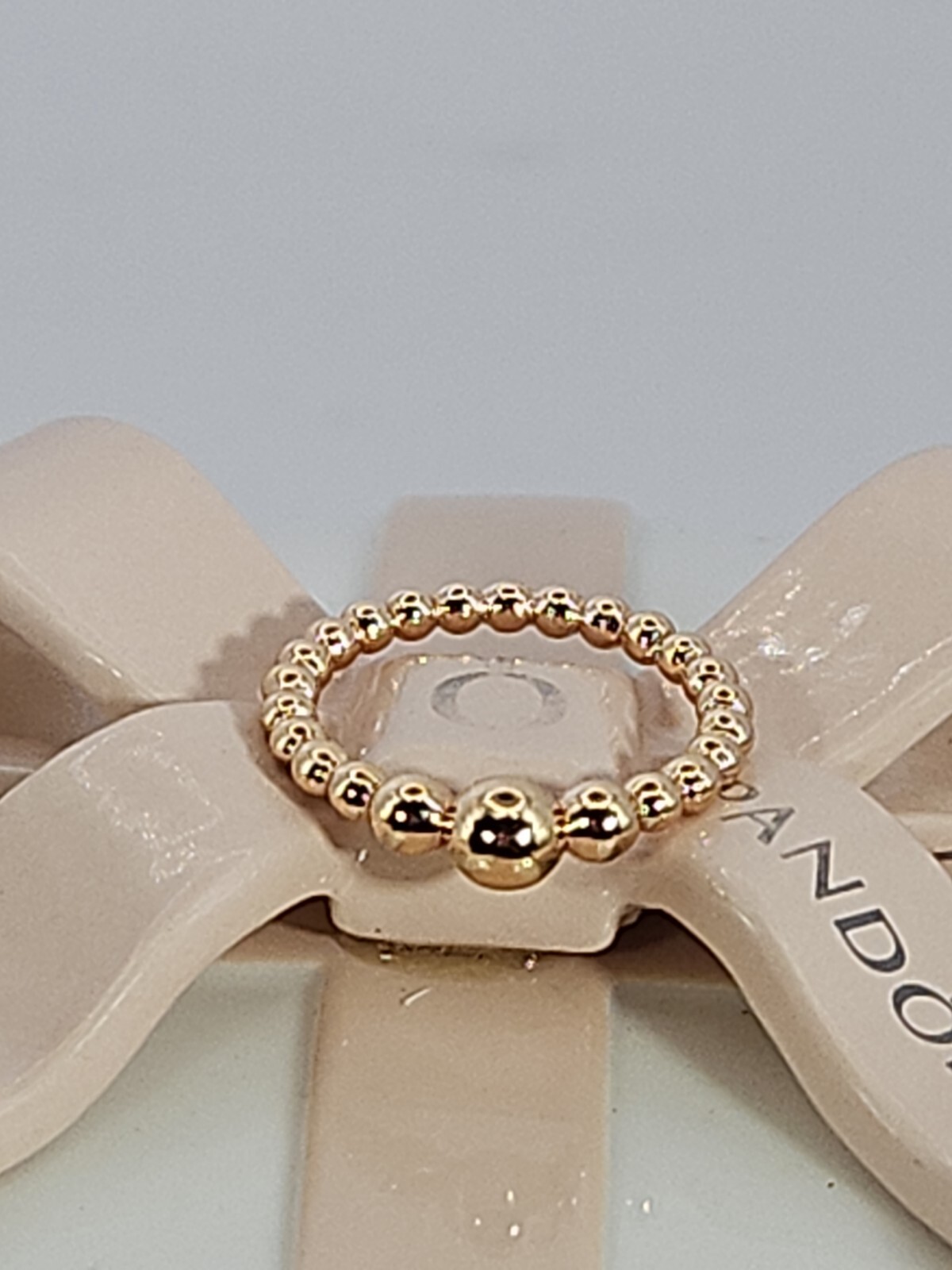 Authentic Pandora Rose-Gold Plated String of Beads Ring #187536 Sz. 6.0 ...