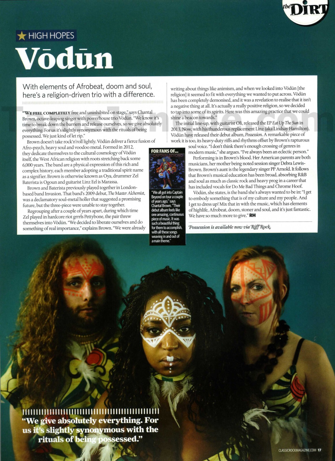 2016 Vodun Band Article Classic Rock Magazine ARTICLE ONLY Possessed ...