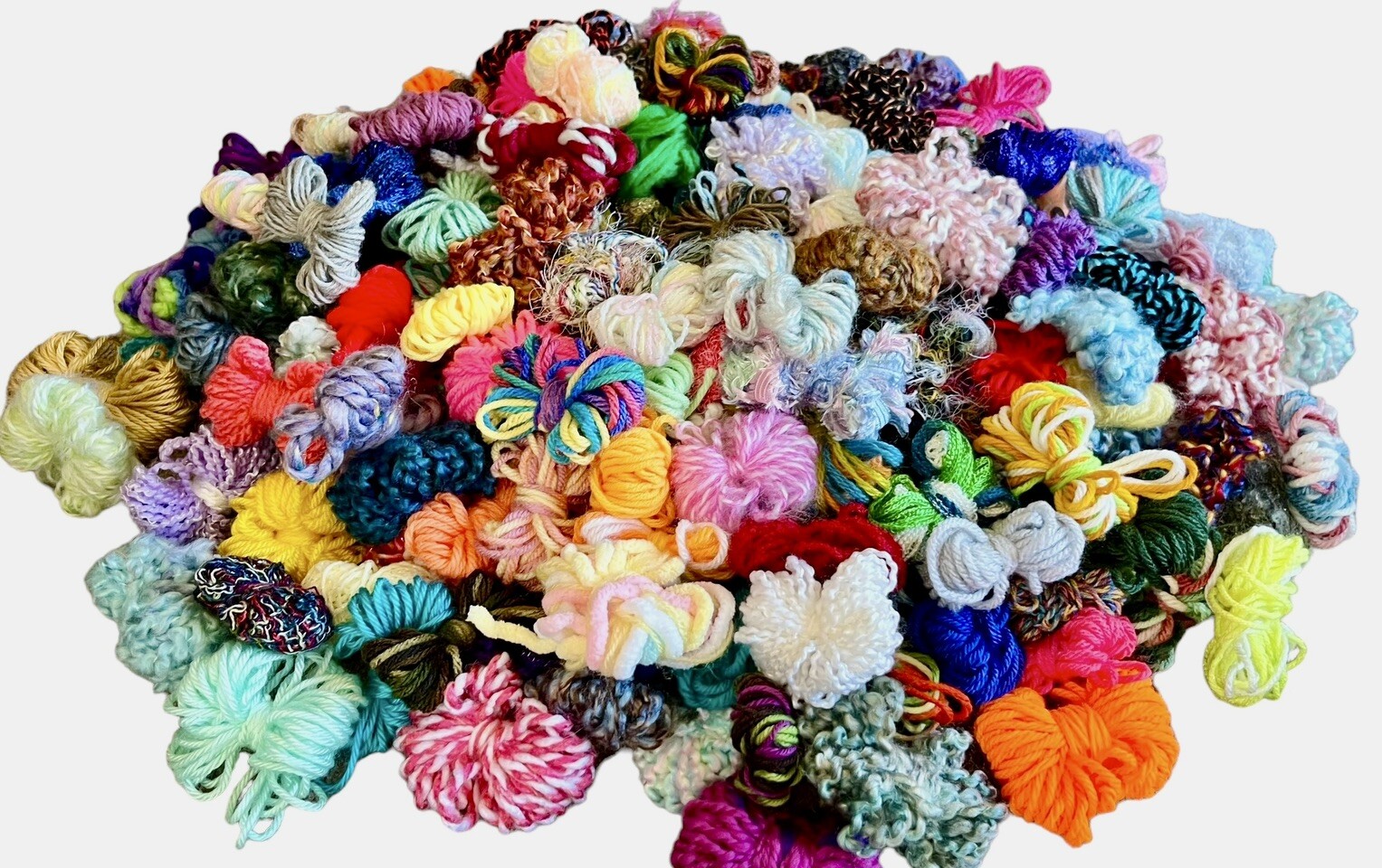 50 Assorted Mini Yarn Bow-Ties (in all Different Colors) Yarn Sampler ...