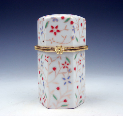 Gorgeous Flower Blossoms Painted Porcelain Hexagon Toothpick Holder ...