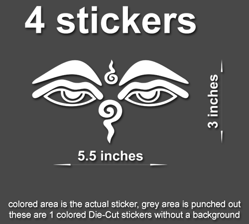 BUDDHA EYES Decals Stickers Wisdom Buddhist Shrine Stupa Nepal Symbol ...