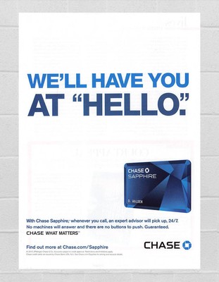 Chase, Sapphire 2010 - 1 Page Bank Print Ad | eBay UK