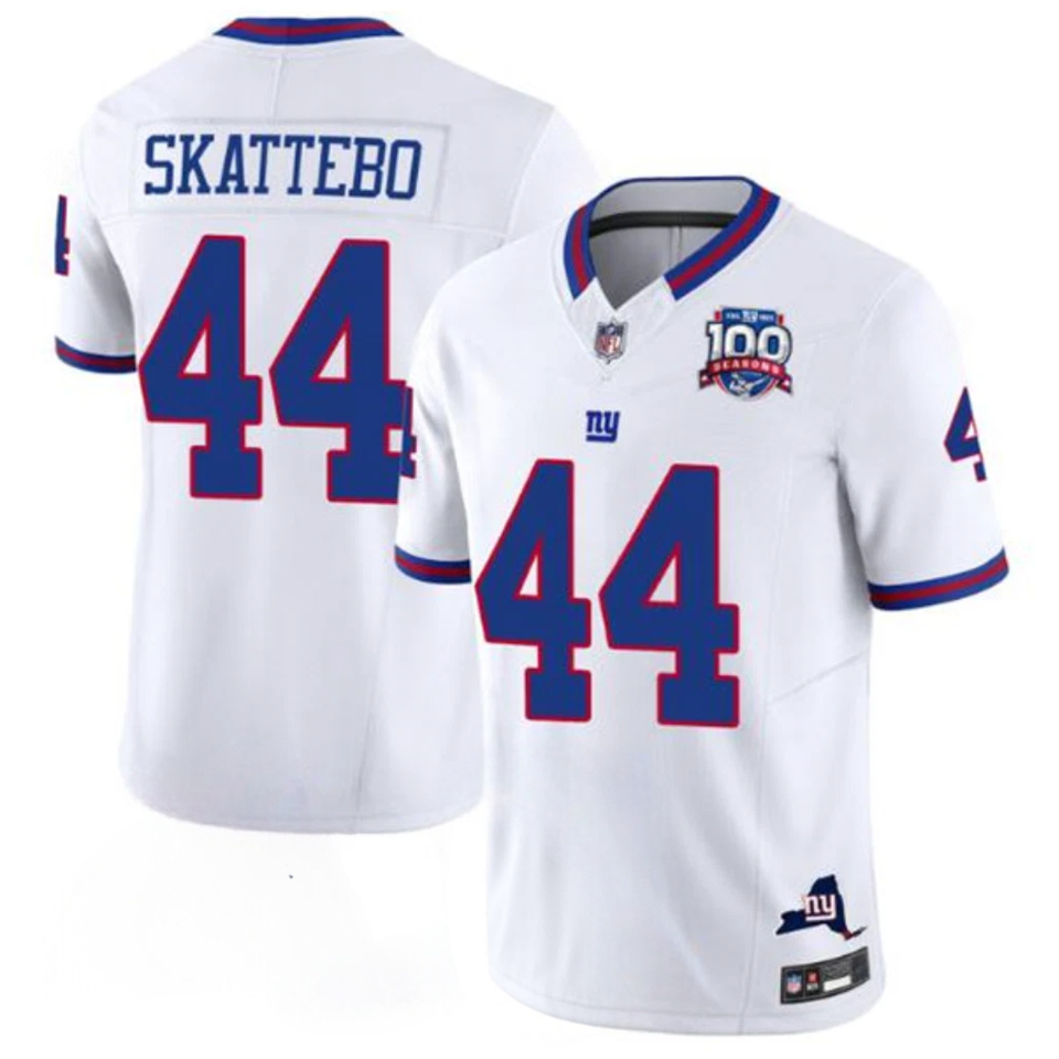 NWT Men's Giants #44 Cam Skattebo 100 Seasons Game Player Stitched ...