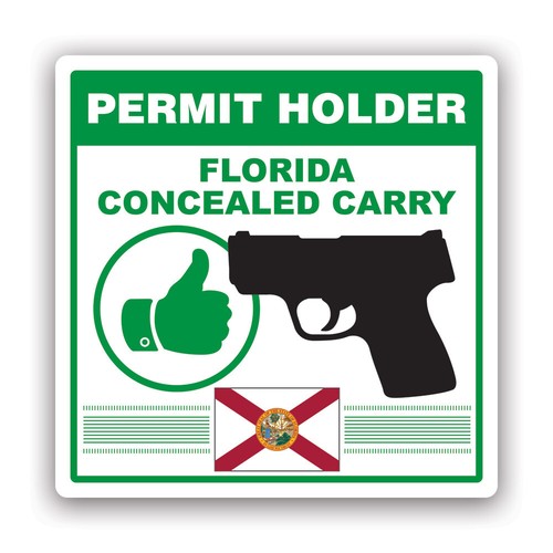 Florida Concealed Carry Permit Holder Sticker Decal - Weatherproof ...