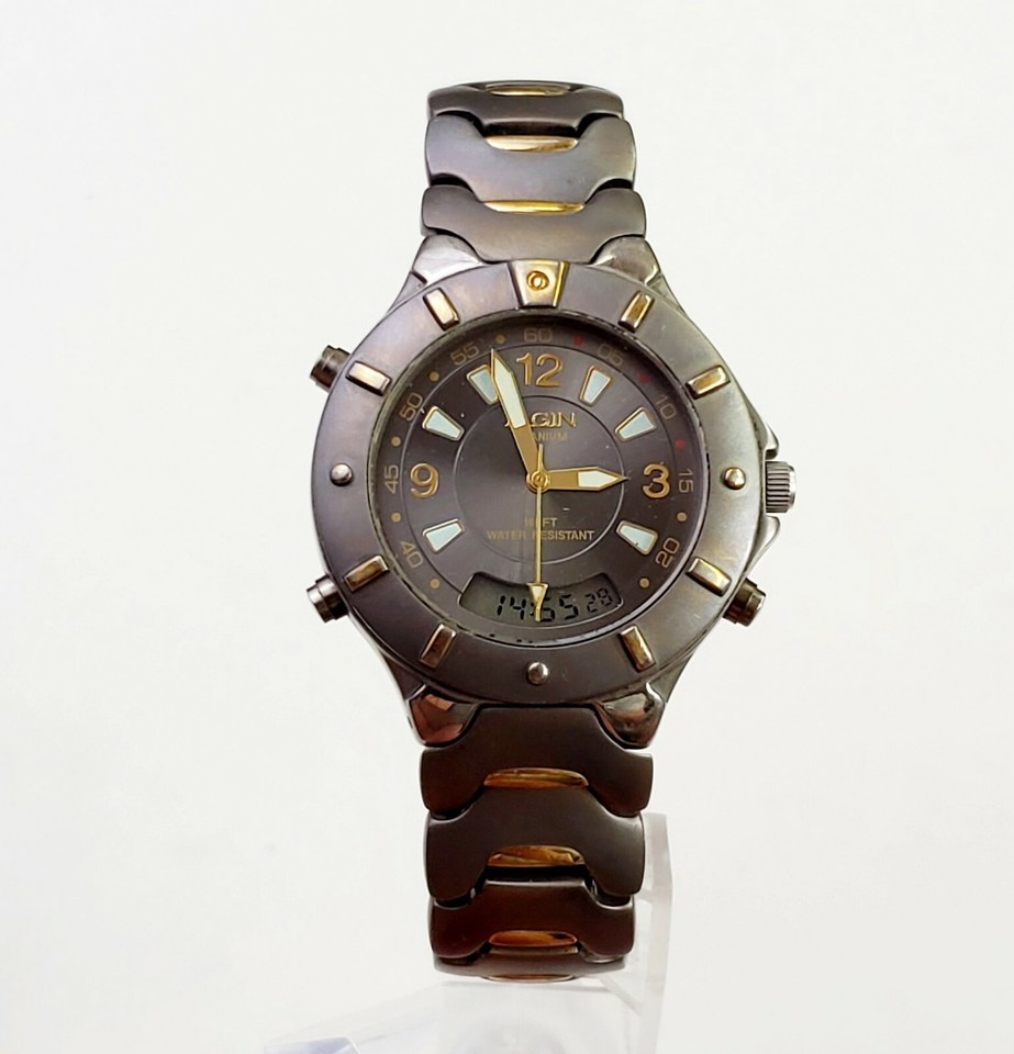 RARE,UNIQUE Men's TITANIUM ANALOG-DIGITAL Watch ELGIN FH205 | eBay