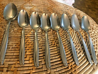 Simeon L & George H Rogers Stainless Paramount Seven Teaspoons One Soup ...