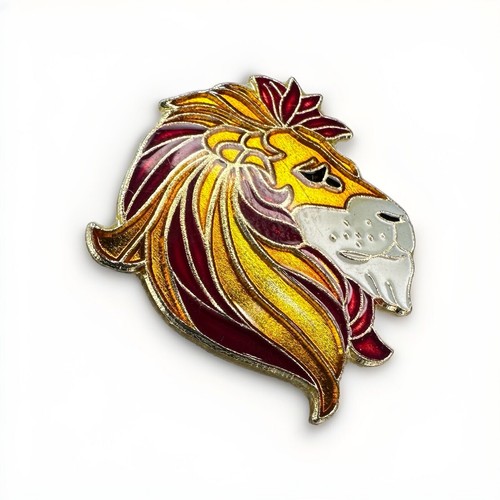 Vintage Lion Head Enamel Lapel Hat Pin | eBay