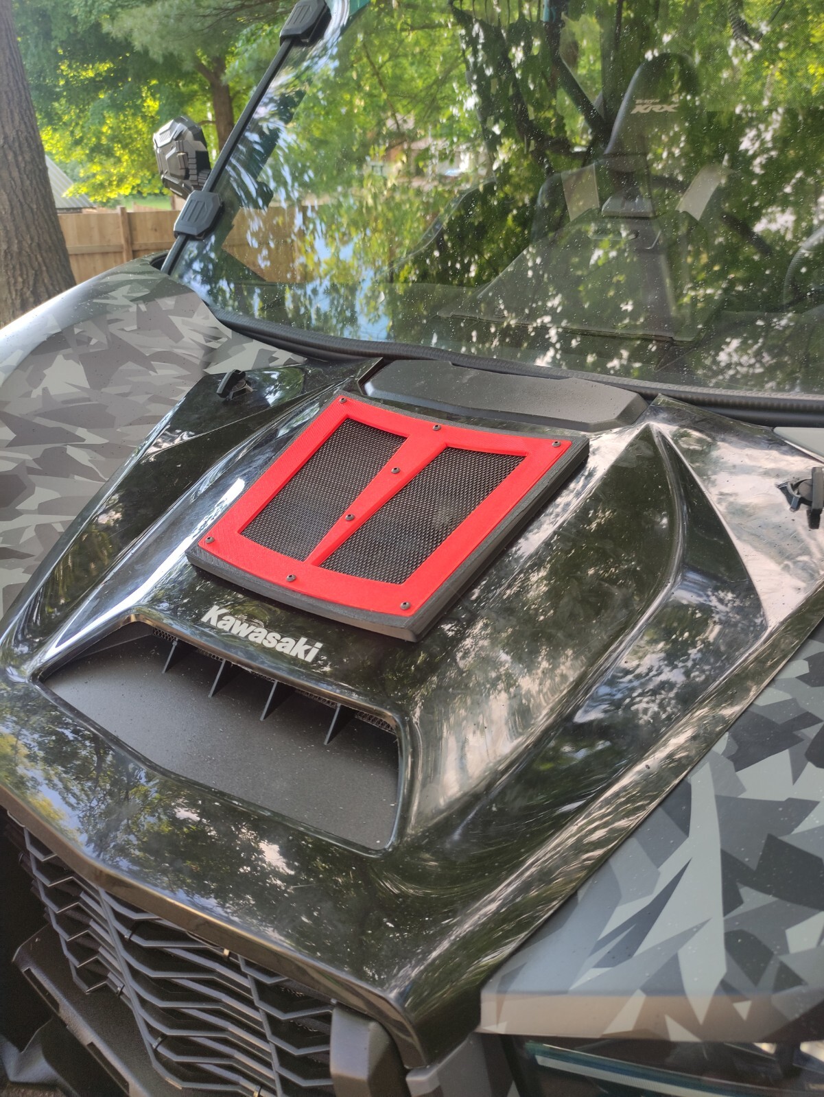 Kawasaki KRX 1000 Hood Scoop Vented Hood most affordable solution - RED ...